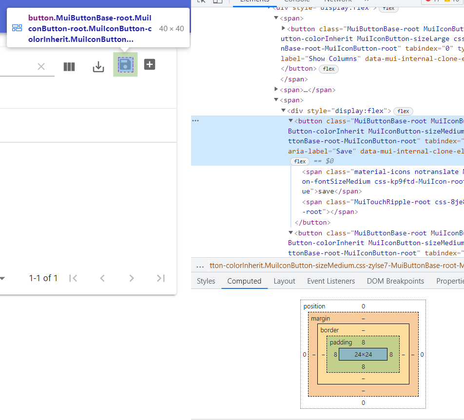 Toolbar action icons not aligned with default action icons (MUI 5 ...