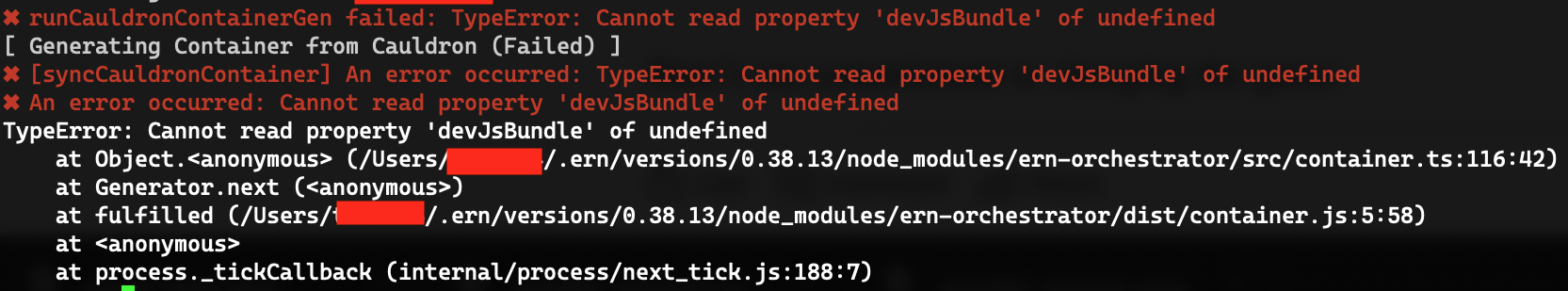 Ern Cauldron Command Fails Cannot Read Property Devjsbundle Of Undefined · Issue 1468