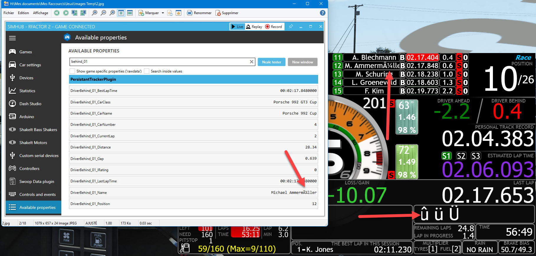 Rfactor 2 - vocore et la lettre ü · Issue #1217 · SHWotever/SimHub · GitHub