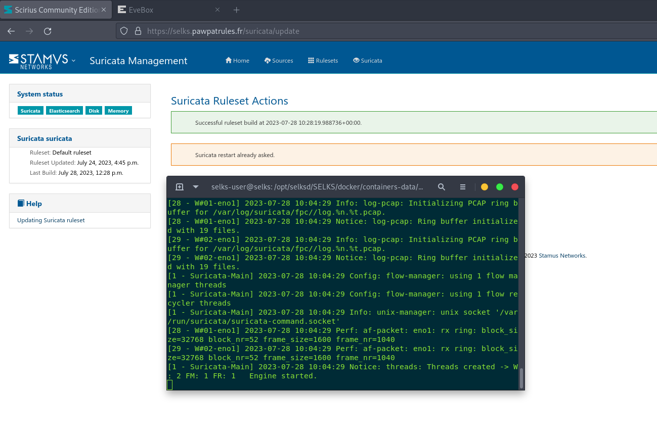 Suricata won't restart after build & push ruleset · Issue #291 · StamusNetworks/scirius · GitHub