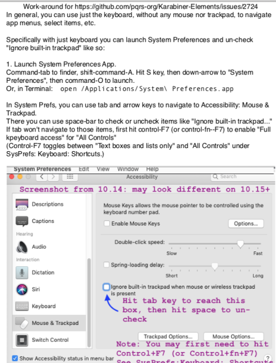 Karabiner-elements prevents ignore built-in trackpad trackpad when mouse is present from working ...