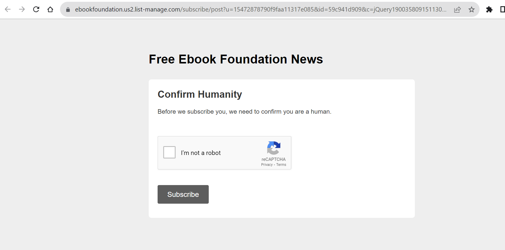 Feature Request Need A Button Which Closesredirects To Main Page After Subscribing The Mail