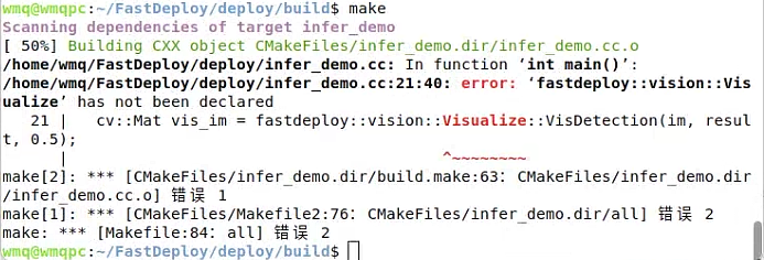 C++部署编译出错 · Issue #850 · PaddlePaddle/FastDeploy · GitHub