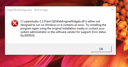 Missing .dlls when trying to run OS 2.3 · Issue #2820 · NREL/OpenStudio · GitHub
