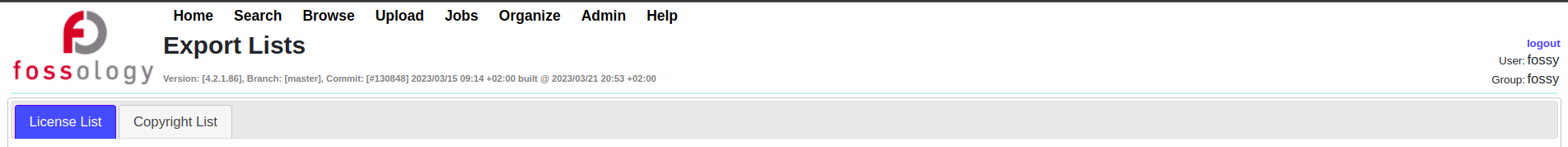 The navigation menu in the web UI is inconsistent · Issue #2406 · fossology/fossology · GitHub