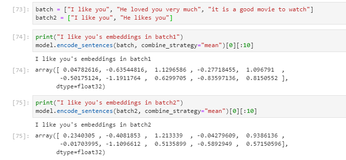Representation model output varies with length in each batch · Issue ...