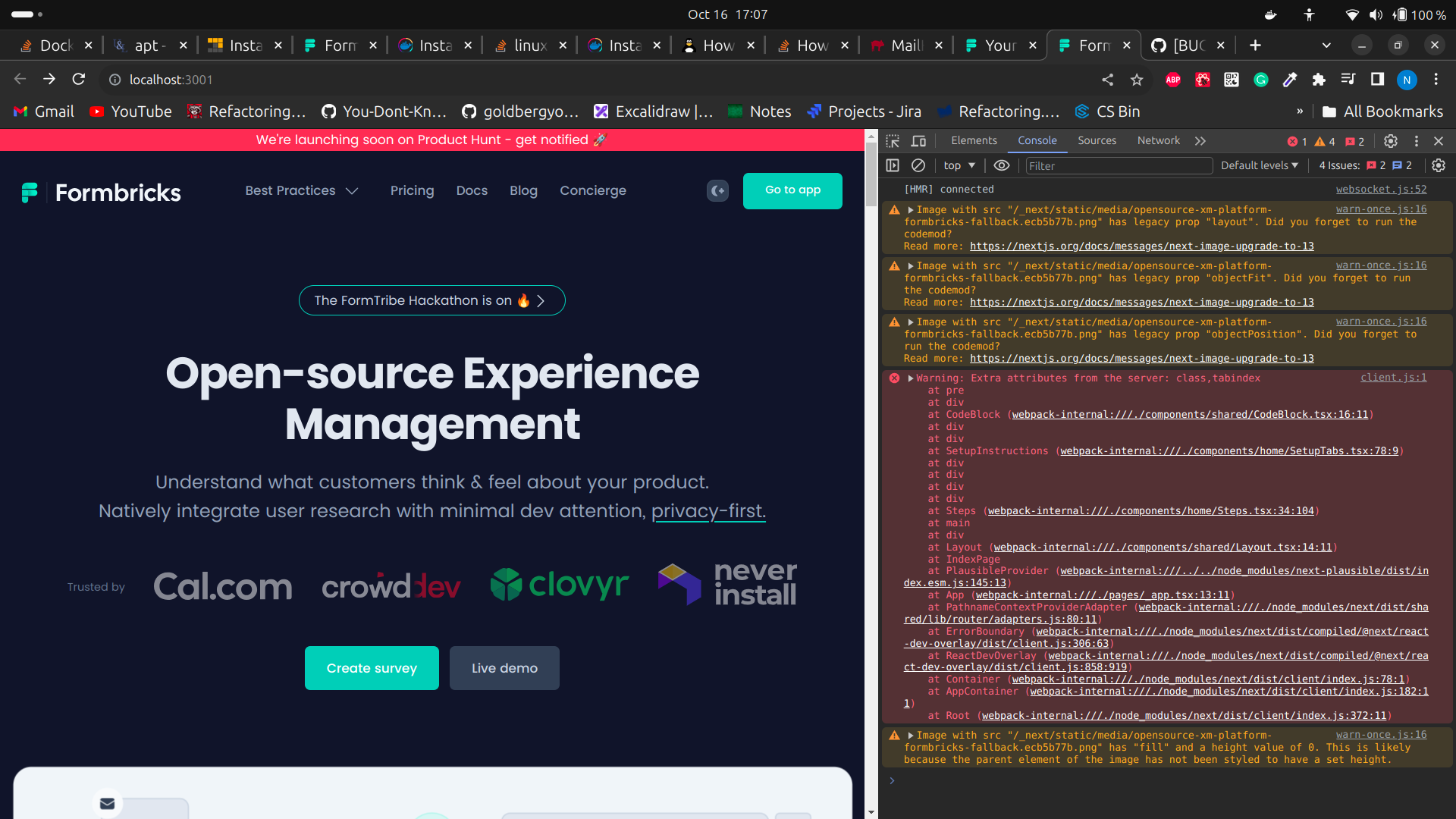 [BUG][FormTribe 🔥][50 Points] Console Error · Issue #1167 · formbricks/formbricks · GitHub