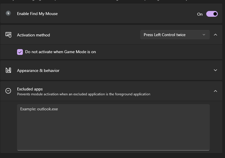 Find My Mouse still Activates even when Game Mode is On. · Issue #19587 ...