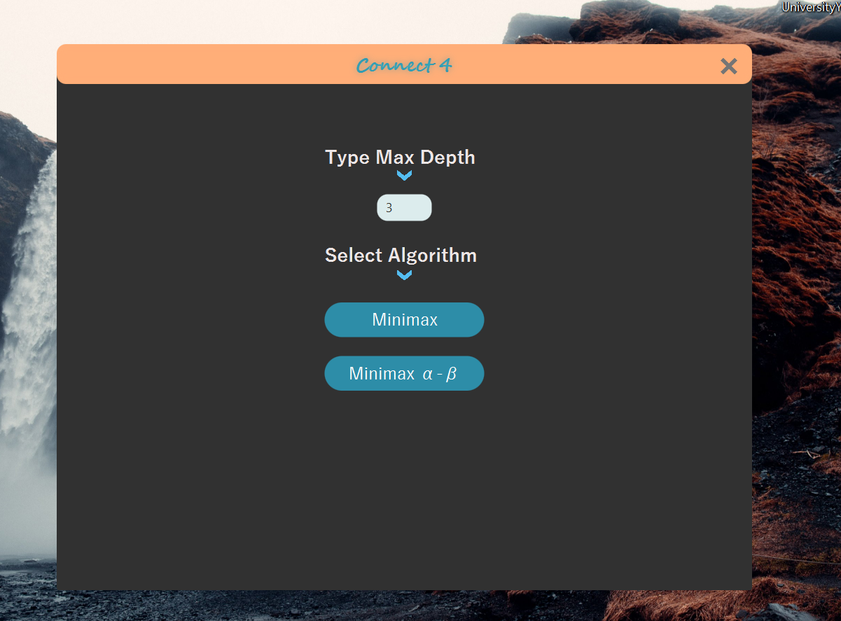 GitHub - faressalm/ConnectFour: Connect 4 AI Game. Has one mode User vs Agent. Agent is ...