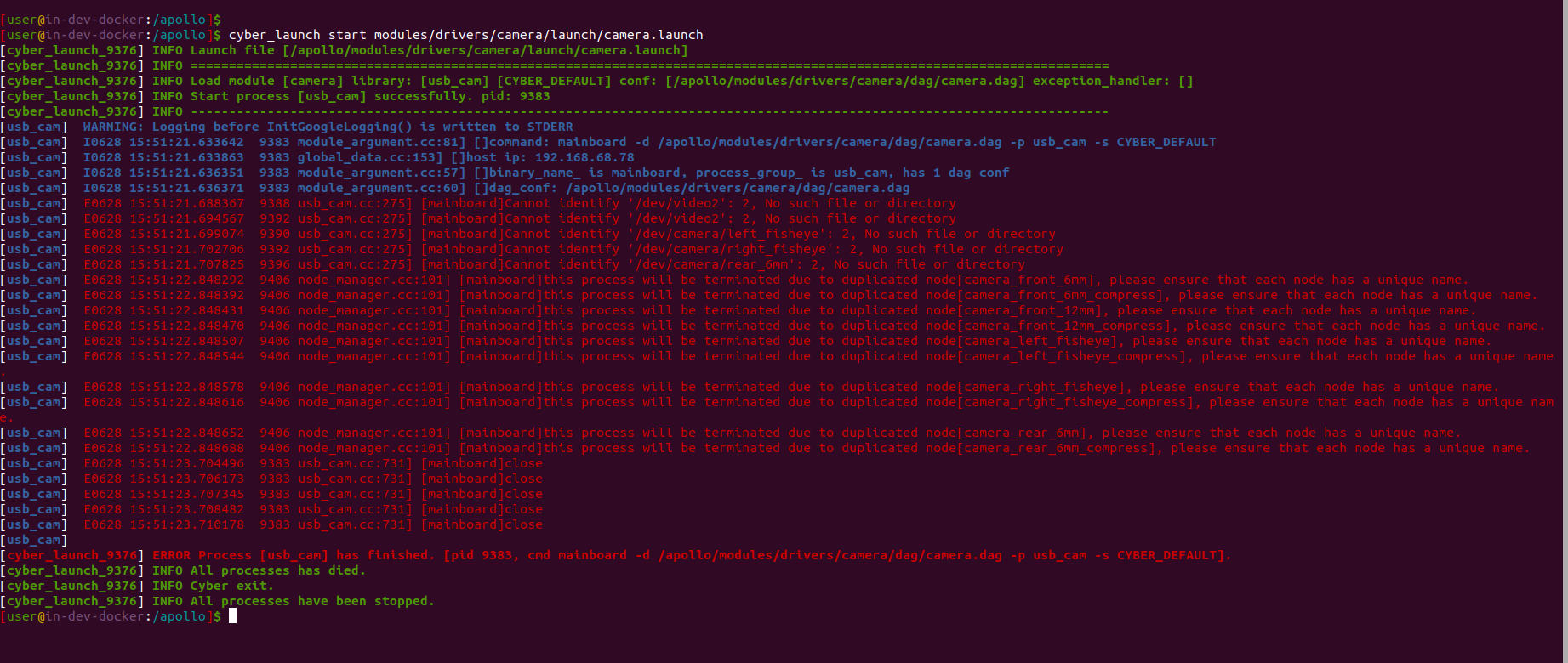 USB webcam Perception Module issue. · Issue #13896 · ApolloAuto/apollo · GitHub