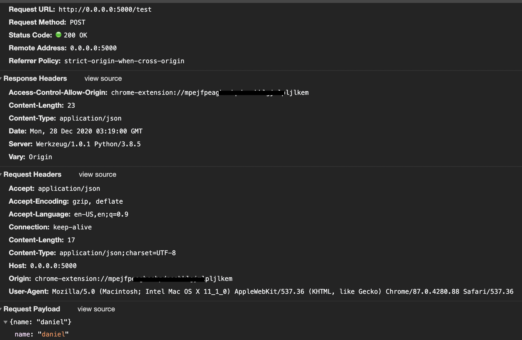 Chrome extension client side showing successful but server generating 500 error · Issue #535 ...