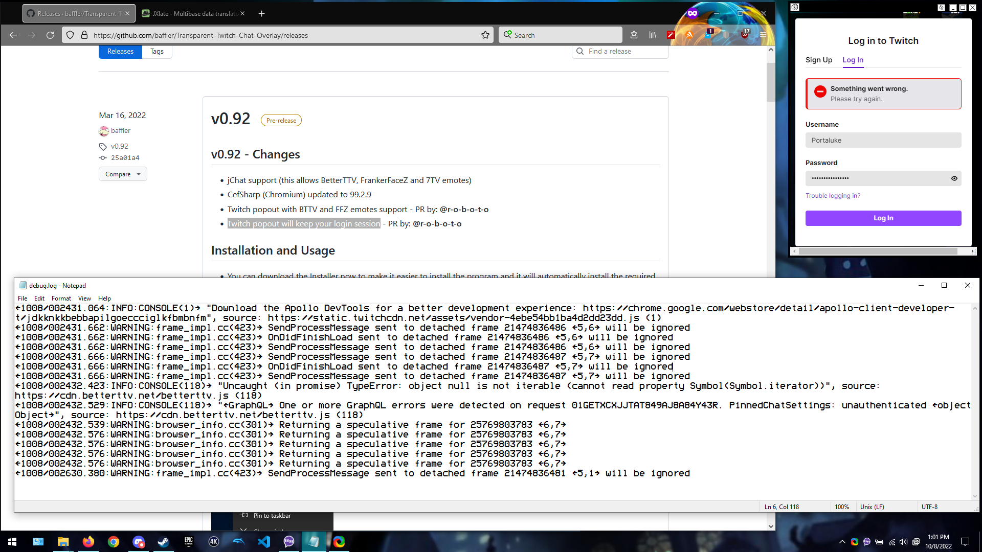 Unable to login to twitch through the overlay · Issue #139 · baffler/Transparent-Twitch-Chat ...