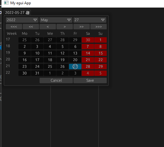 DatePickerButton displays calendar out of window when in table · Issue #1685 · emilk/egui · GitHub