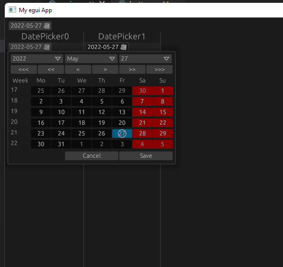 DatePickerButton displays calendar out of window when in table · Issue #1685 · emilk/egui · GitHub
