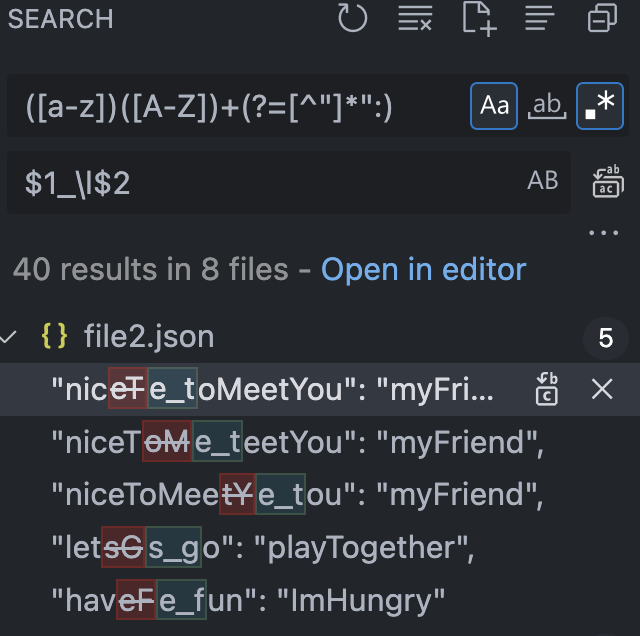 Replacement variables is incorrect in search files, while is correct in single file · Issue ...