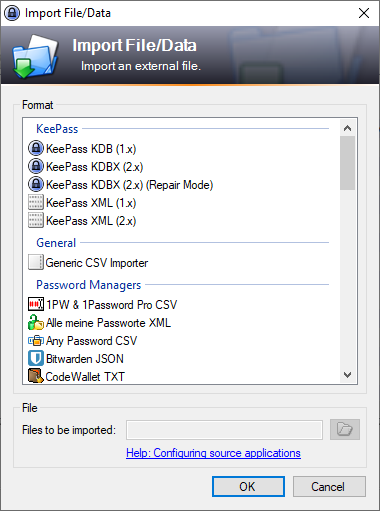 Add more file formats to import from other password managers. · Issue #5521 · keepassxreboot ...