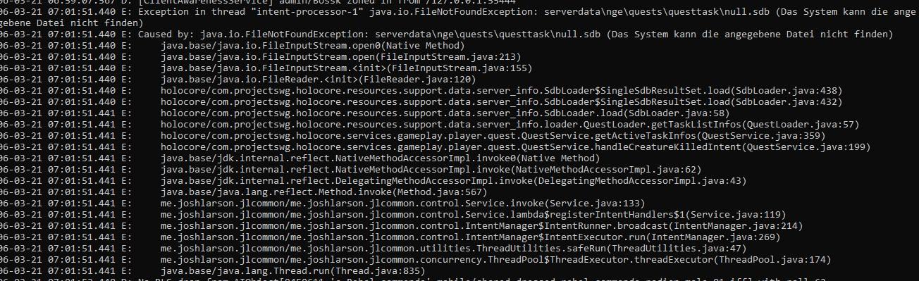 Error when you kill a quest related NPC after server restart · Issue #339 · ProjectSWGCore ...