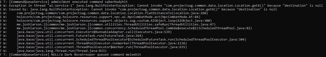 [AI] Error when entering combat with NPC · Issue #1161 · ProjectSWGCore/Holocore · GitHub