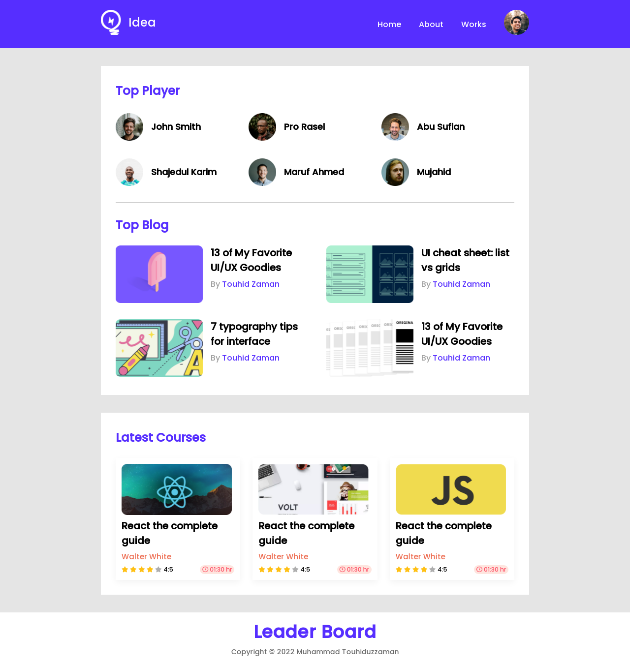 GitHub - TouhidZaman/leaderboard-landing-page: HTML5 and CSS3 Responsive Landing Page Design