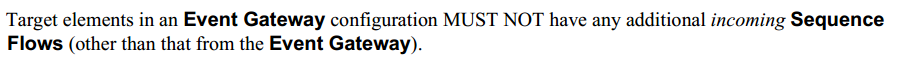 Disallow multiple incoming sequence flows to target events of event-based gateway · Issue #637 ...