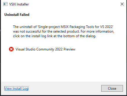 Latest VS Extension fails - Microsoft.Windows.Msix.VisualStudio ...