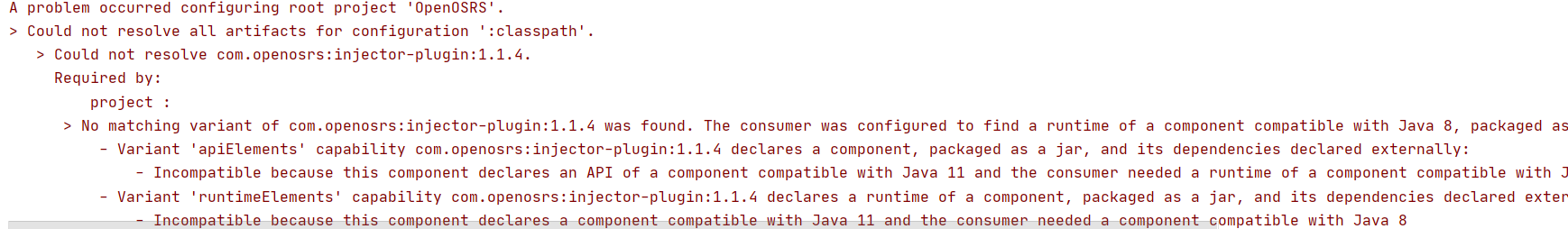 A problem occurred configuring root project 'OpenOSRS'. · Issue #2747 · open-osrs/runelite · GitHub