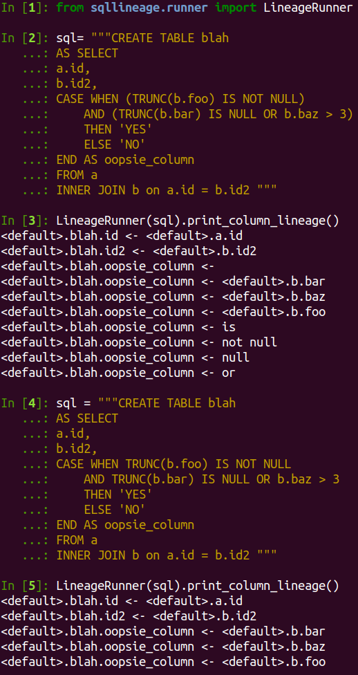 extra parentheses in CASE clauses cause incorrect column lineage (v1.3.4) · Issue #260 · reata ...
