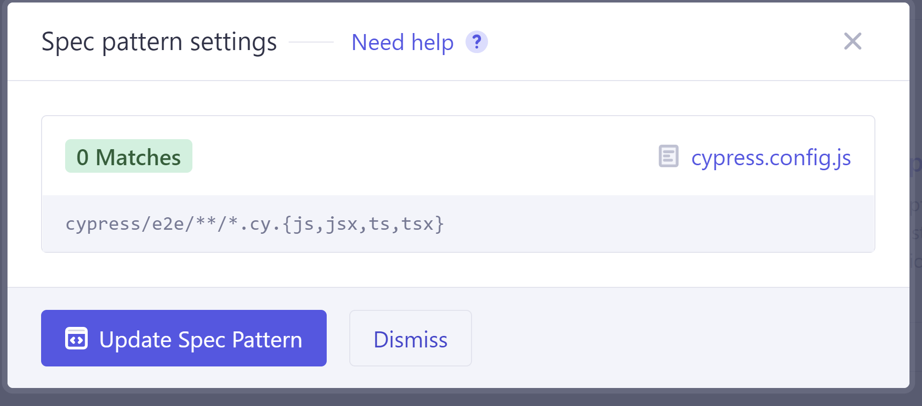 Cypress 10 Windows No Default Spec File Type After Creation Of Net New Project · Issue