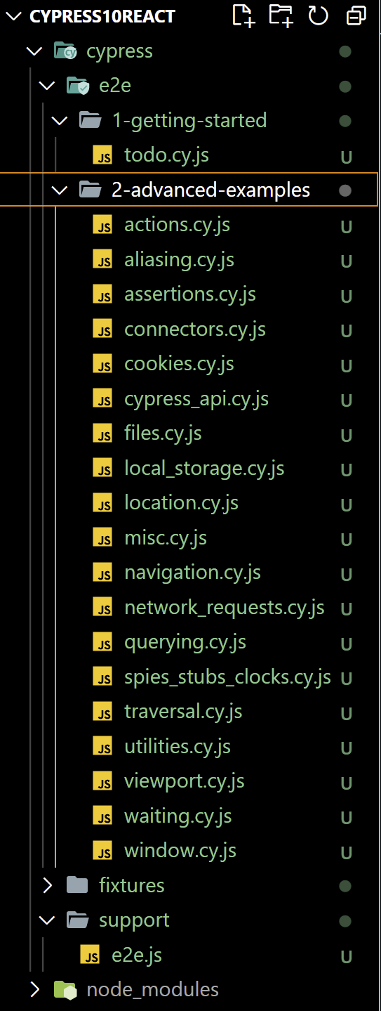 Cypress 10 - Windows - no default spec file type after creation of net new project · Issue ...
