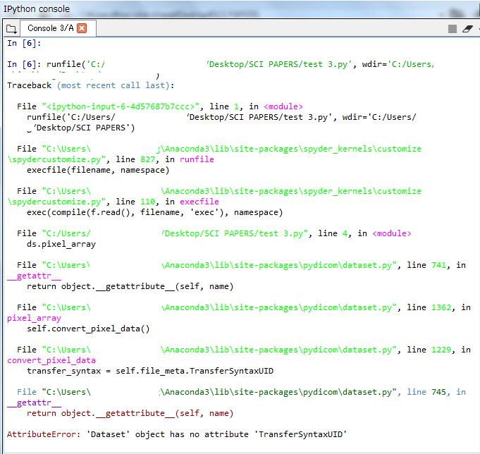 Problem when trying to import DICOMs (AttributeError: 'Dataset' object has no attribute ...