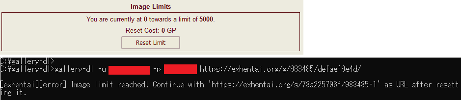 ExHentai Image Limit Reached Despite Being at Zero · Issue #2728 · mikf/gallery-dl · GitHub
