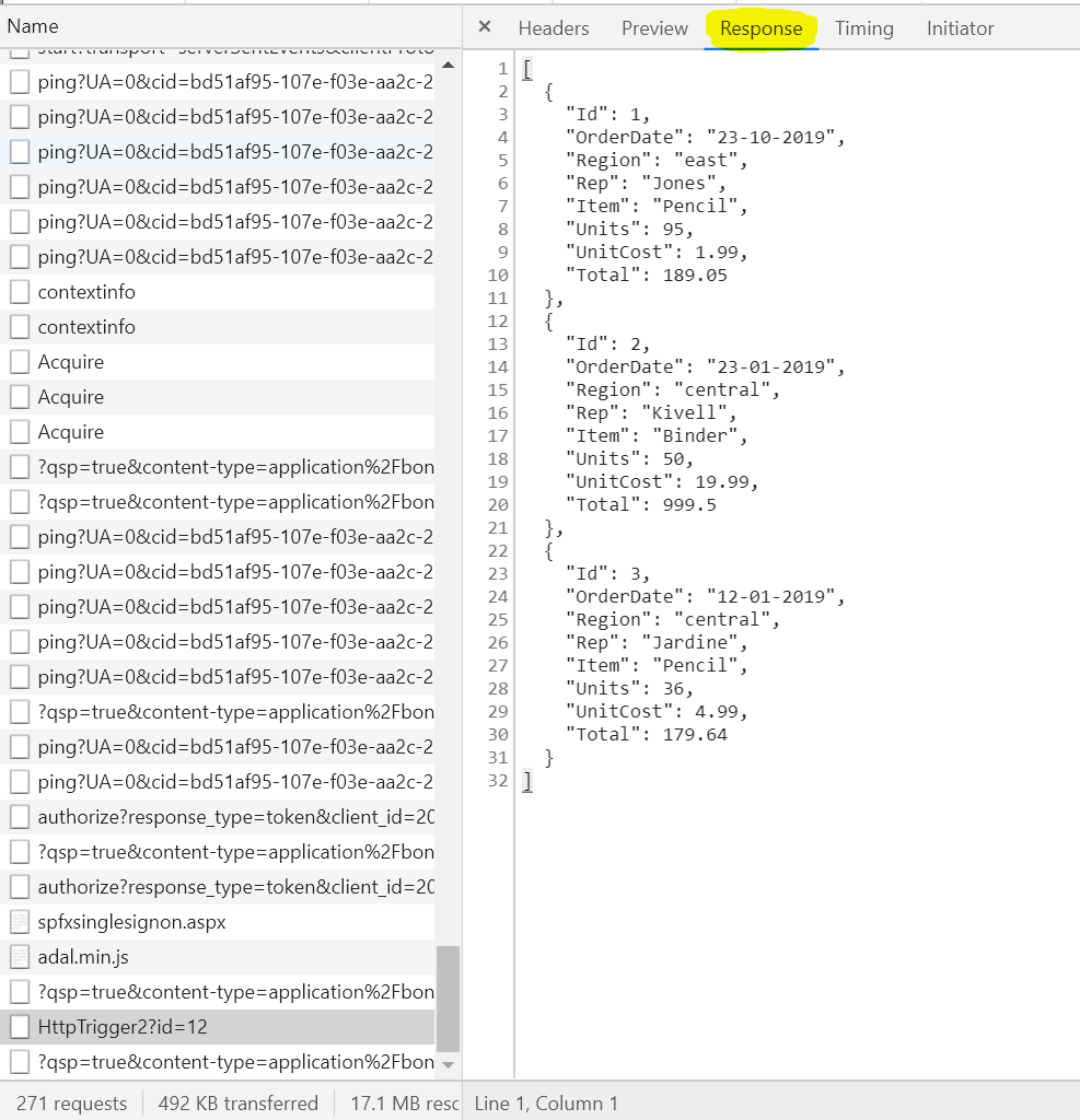 Consume aadHttpClientFactory.getClient response code 200 but no data ...
