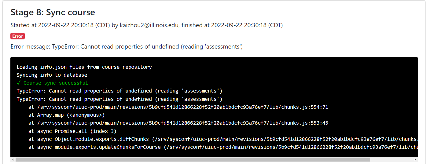 Sync Course Failed When Copying A Question Typeerror Cannot Read Properties Of Undefined