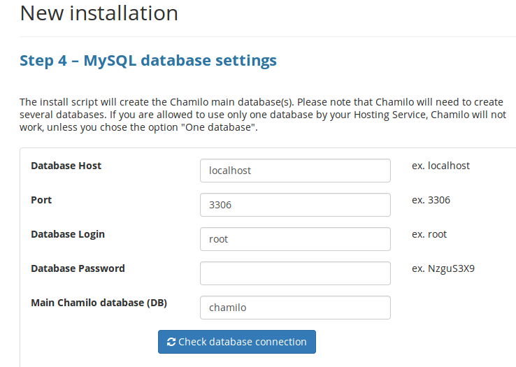 Chamilo - Corregir textos de multi-base de datos y root en proceso de instalación · Issue #2997 ...