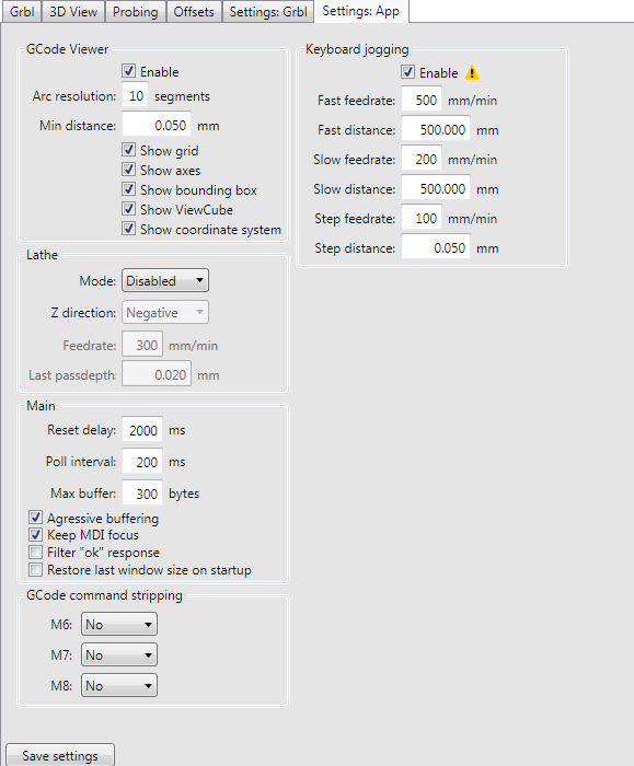 Settings:Grbl Tab not showing all parameters · Issue #101 · terjeio/ioSender · GitHub
