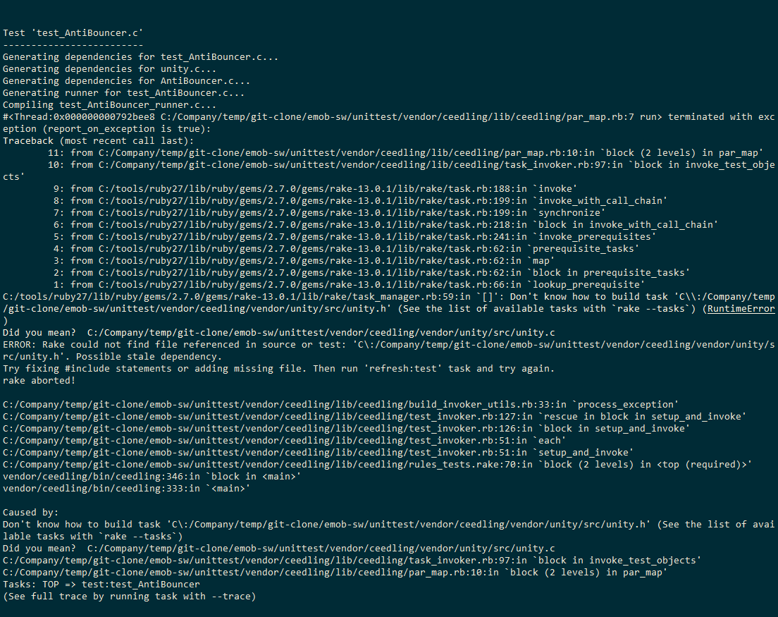 Don't know how to build task '.../unity.h' · Issue #558 · ThrowTheSwitch/Ceedling · GitHub