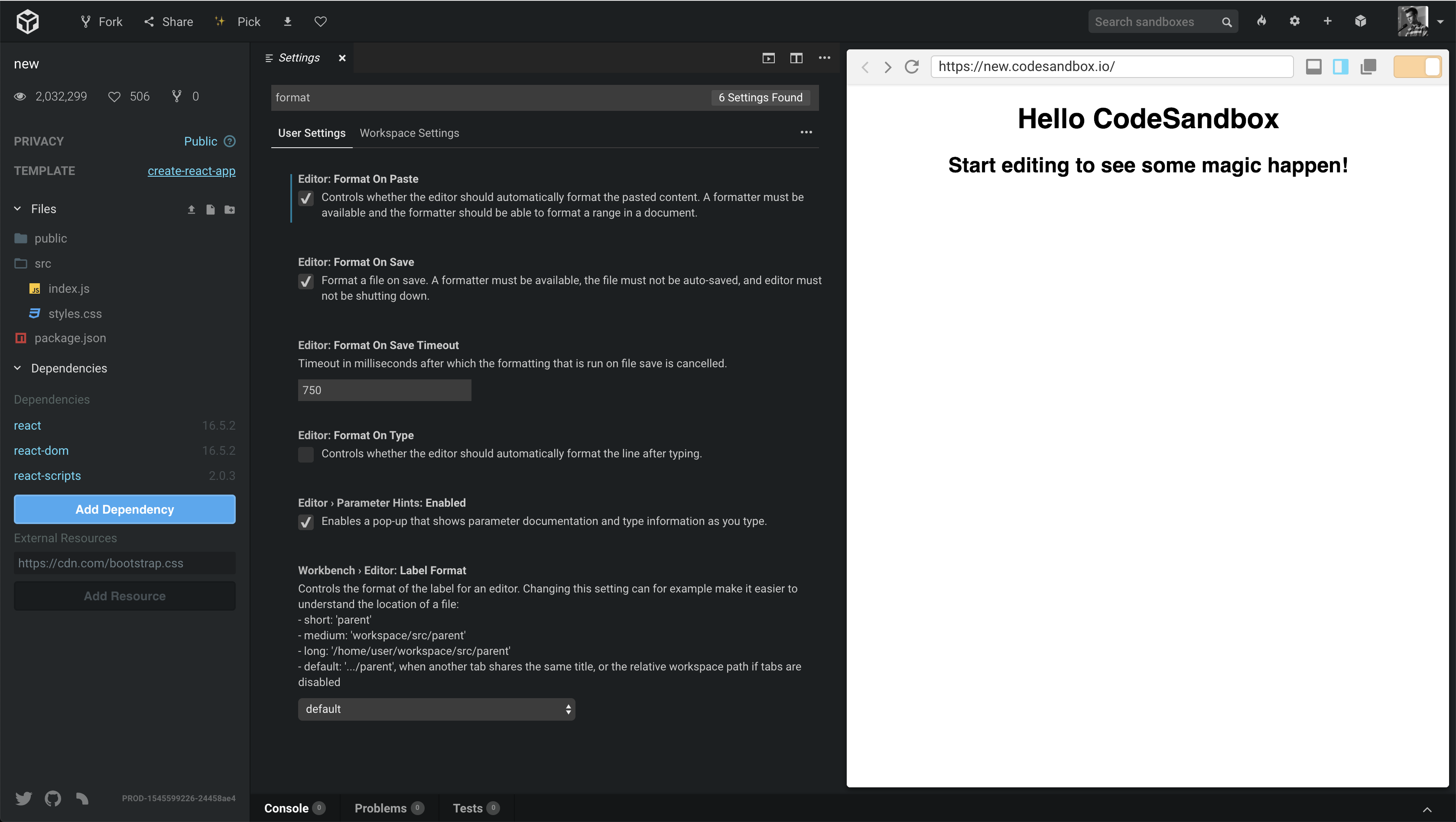Disabling prettier · Issue #1407 · codesandbox/codesandbox-client · GitHub