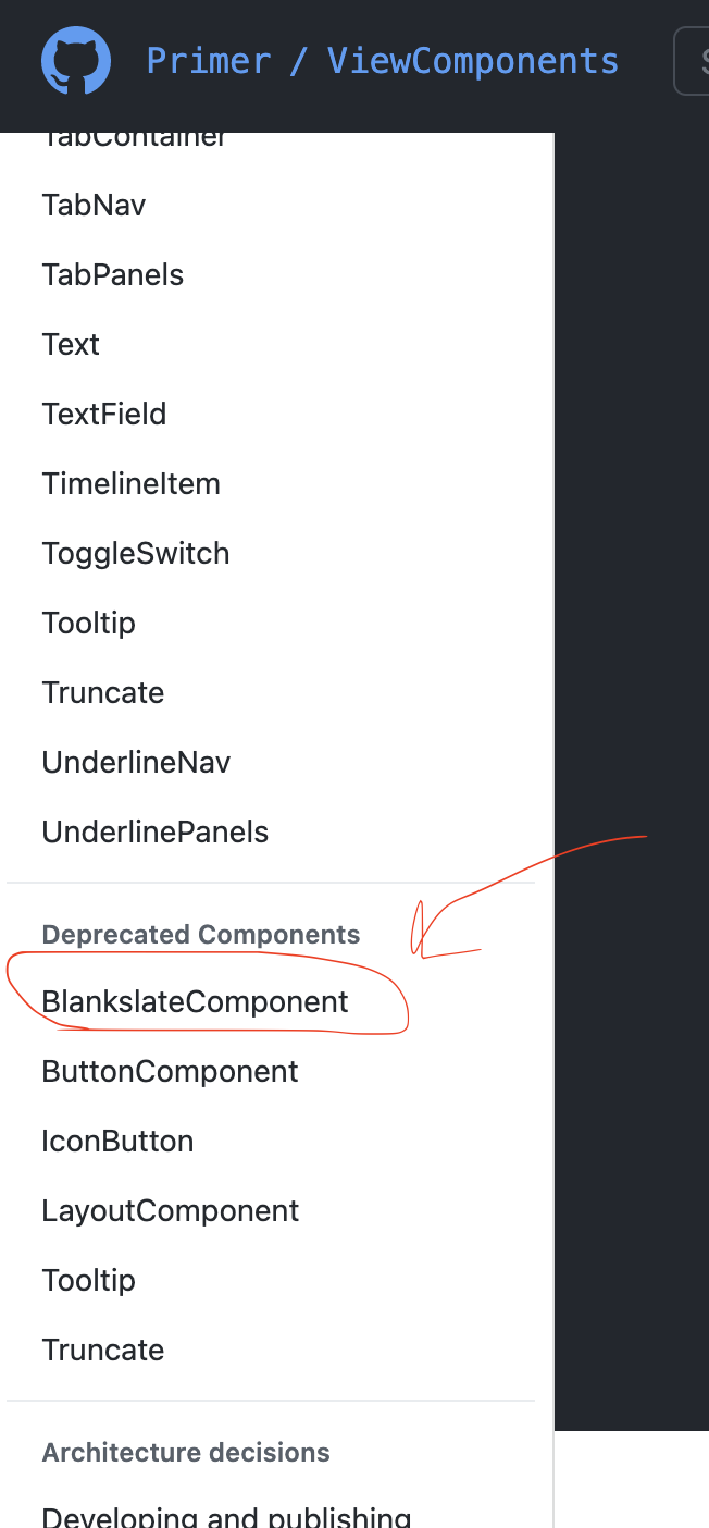 Documentation for Deprecated Components -> BlankslateComponent is missing · Issue #1930 · primer ...