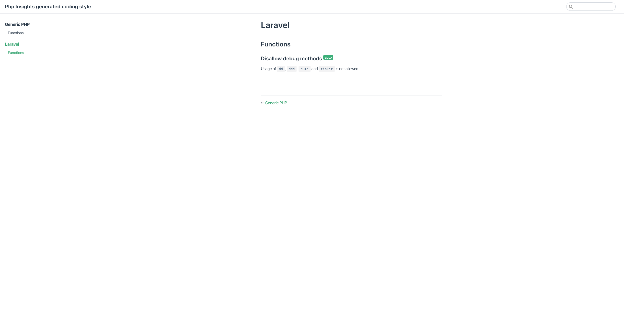 [Discussion] Generating coding style document · Issue #371 · nunomaduro/phpinsights · GitHub