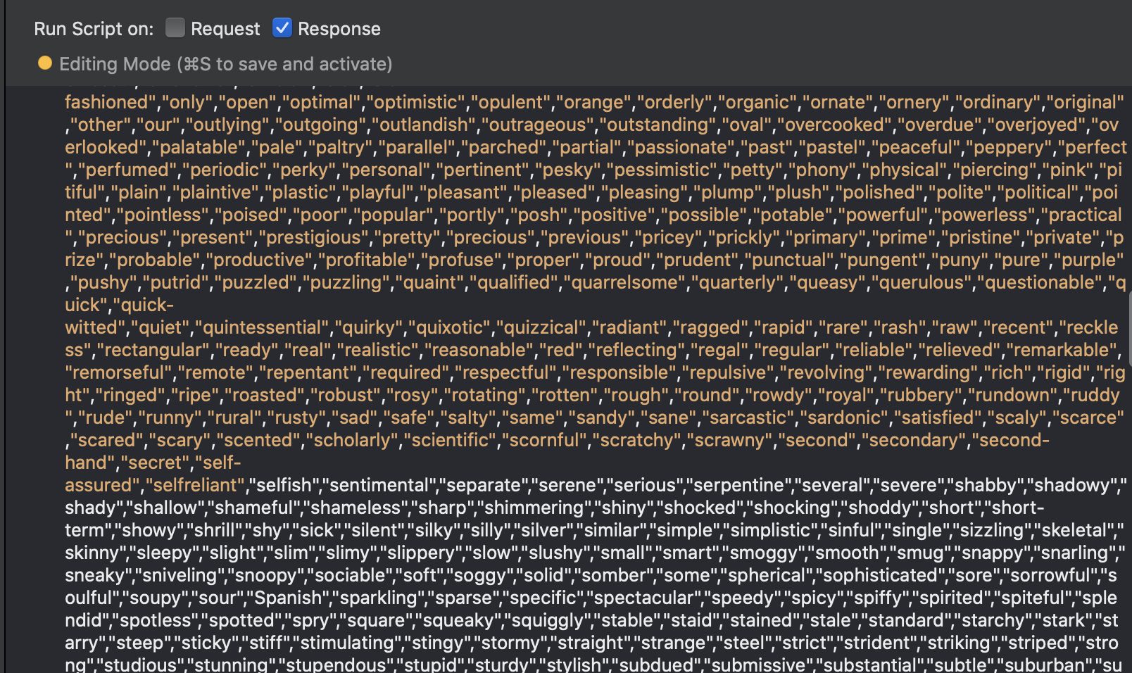 Script editor becomes unresponsive, and syntax highlighting breaks when script contains very ...