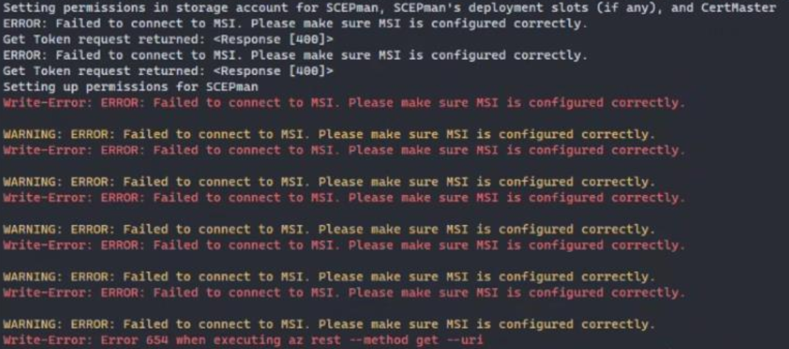 ERROR: Failed to connect to MSI · Issue #23 · scepman/scepman-psmodule · GitHub