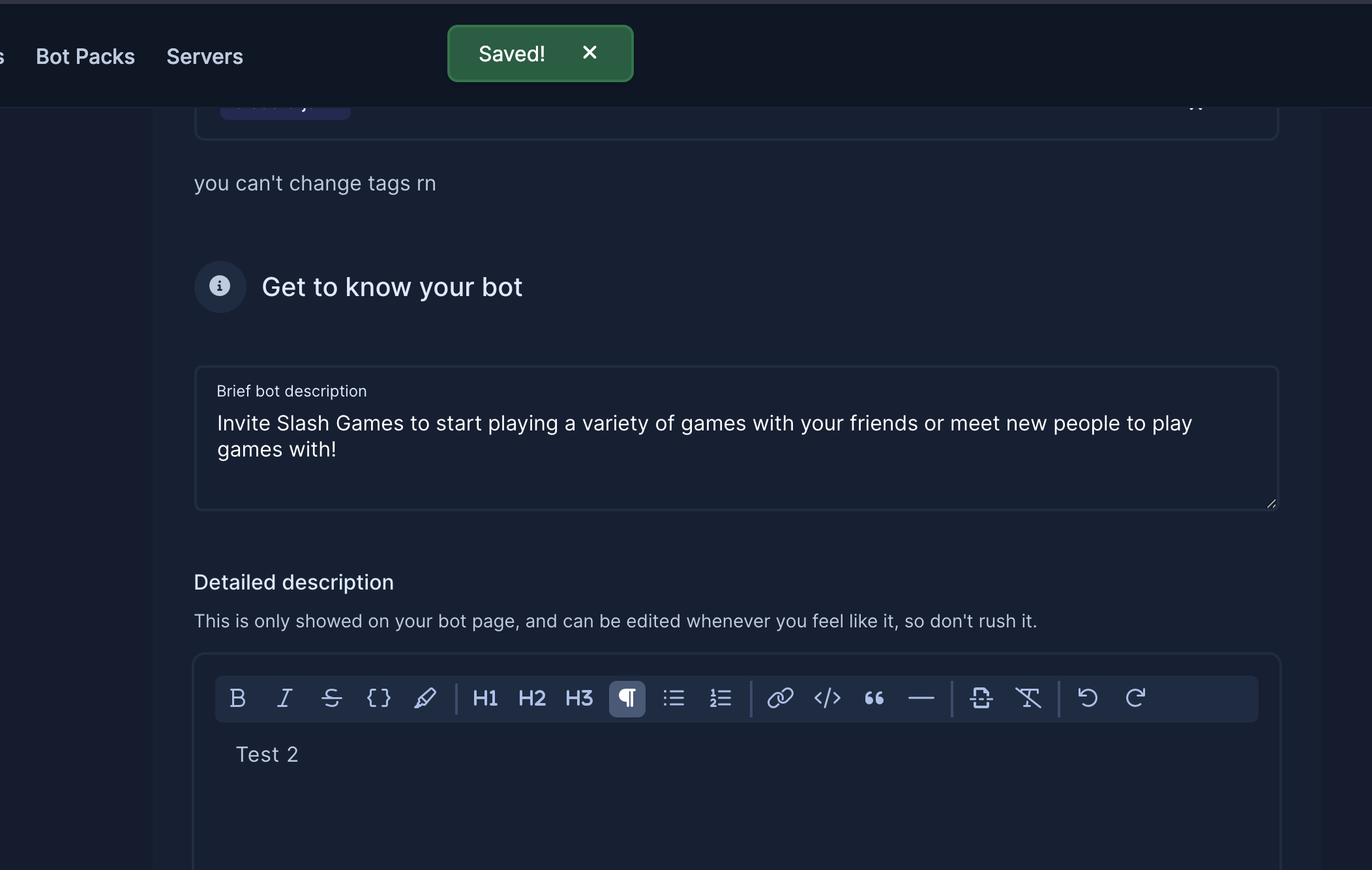 Detailed Description does not save · Issue #88 · discordlist-gg/beta-issues · GitHub