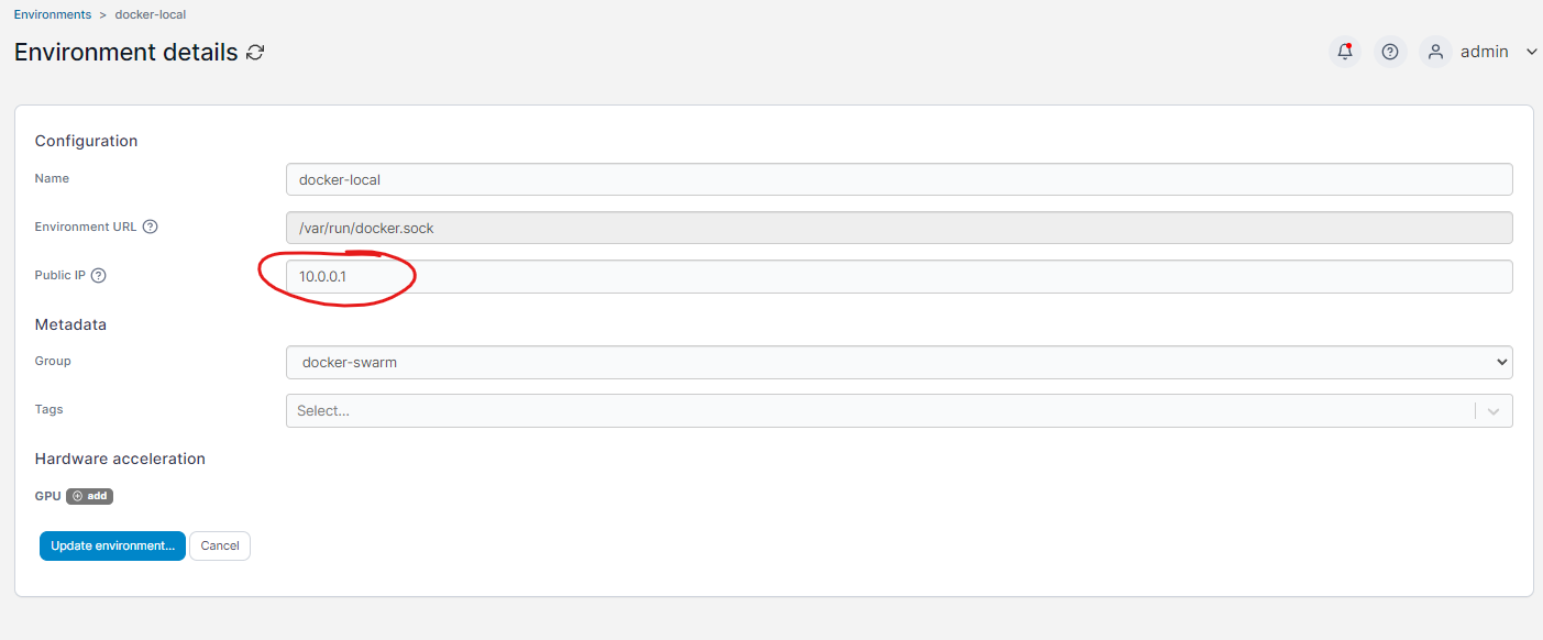 Assigning IP with port to a container does not work with "open port" link on dashboard · Issue ...