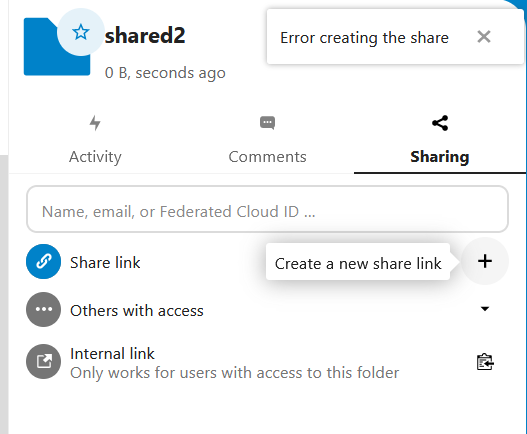 [Bug]: NC 25 Error creating the share warning, but share is created · Issue #34202 · nextcloud ...