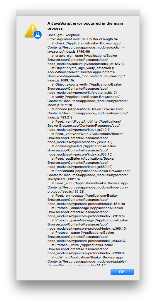 MacOS: Cannot open any dat: URL · Issue #698 · beakerbrowser/beaker · GitHub
