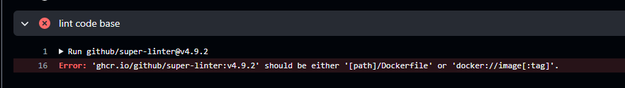 Unable To Run Super Linter From A Github Action Error Downloading Docker Image · Issue 2850