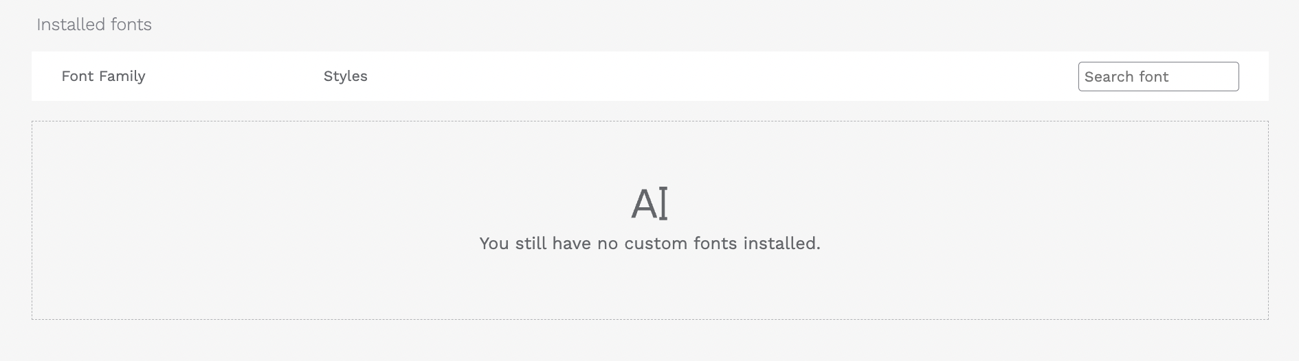 Enhancement Empty State Content In Custom Fonts Section Sounds Rude · Issue 2678 · Penpot 