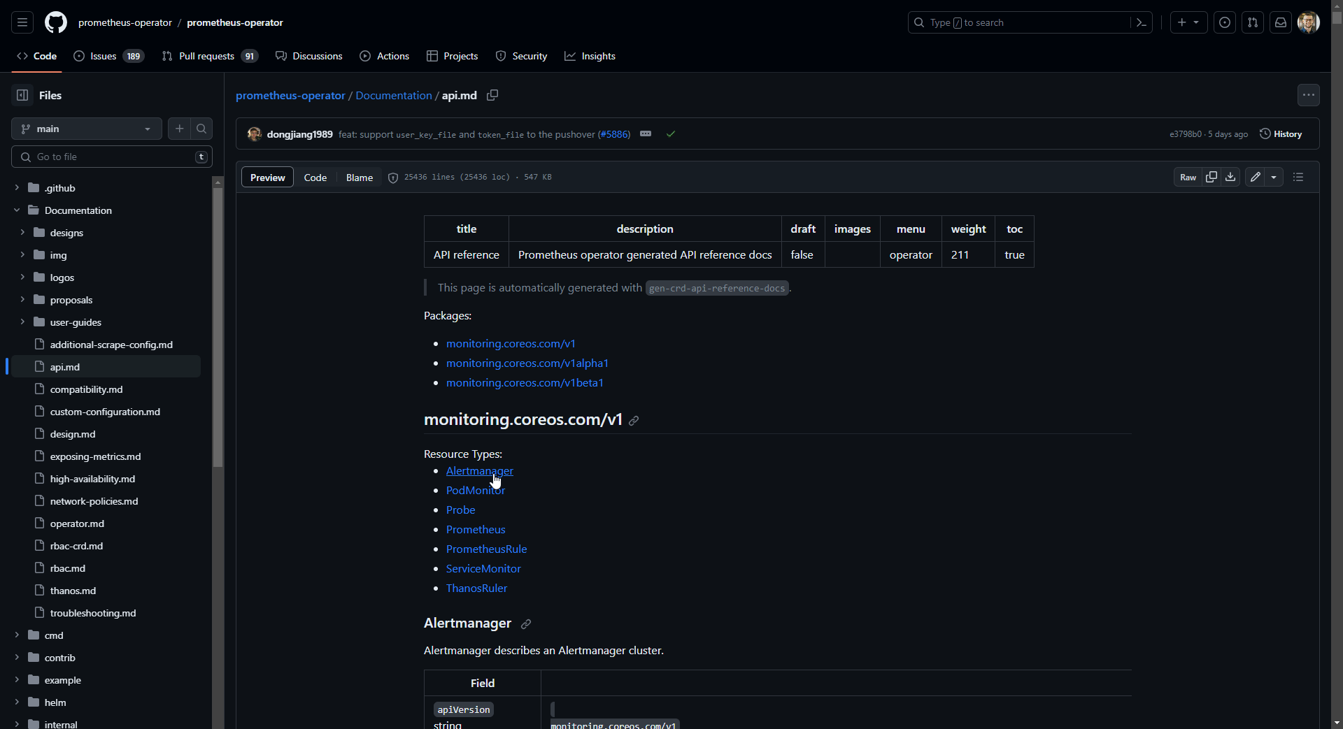 Documentation Hyperlinks Broken · Issue 5992 · Prometheus Operator Prometheus Operator · Github