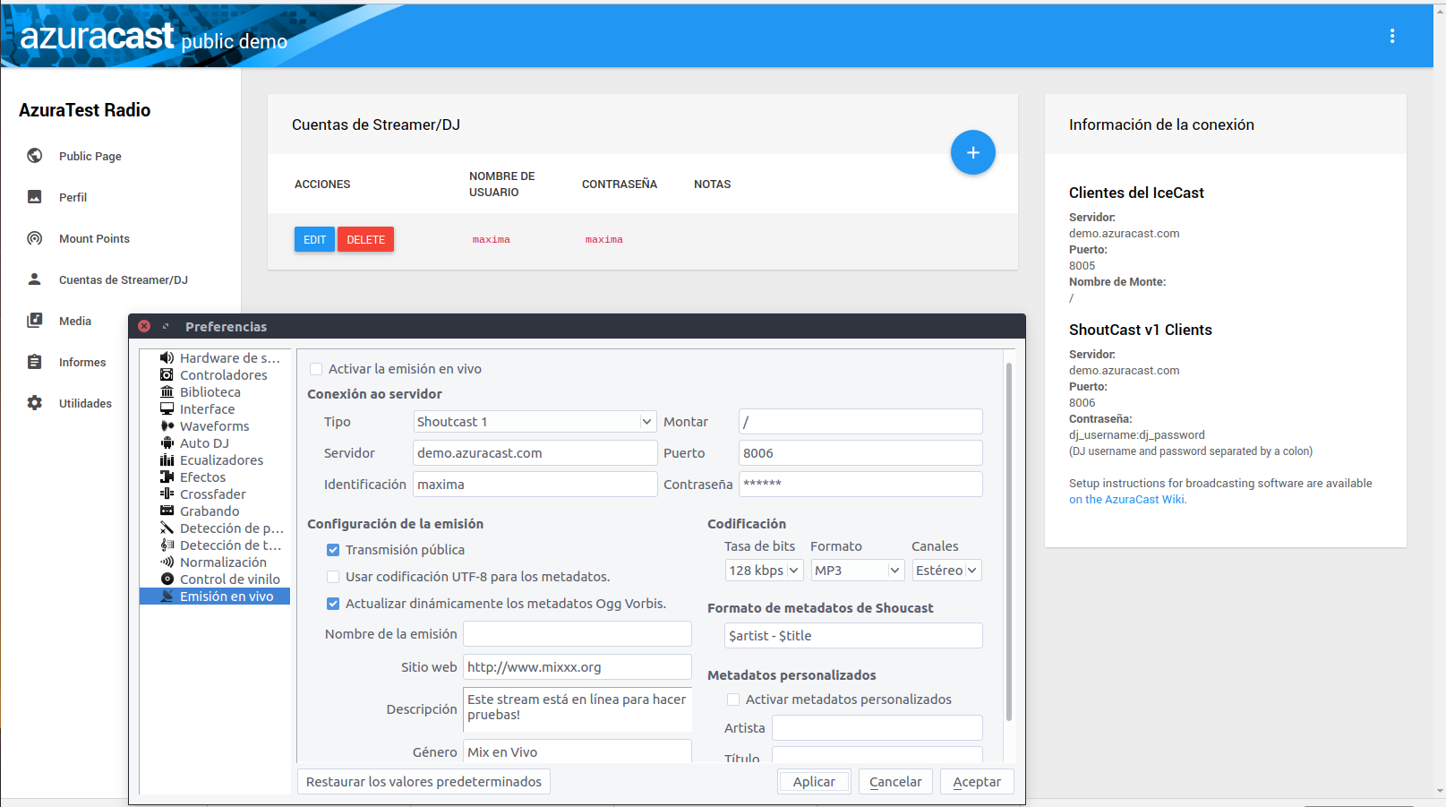 No conect demo · Issue #338 · AzuraCast/AzuraCast · GitHub