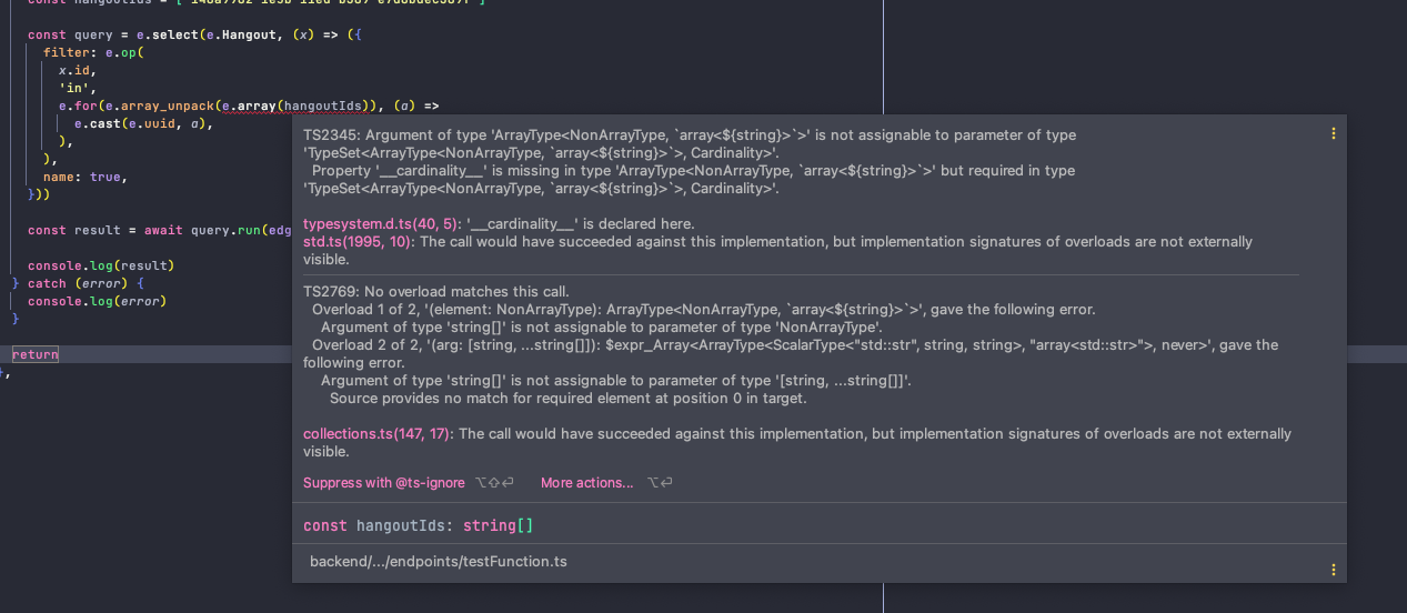 Better array filtering. · Issue #426 · geldata/gel-js · GitHub